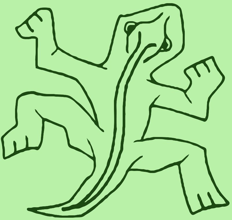 Lizard Tessellation black and white stencil.