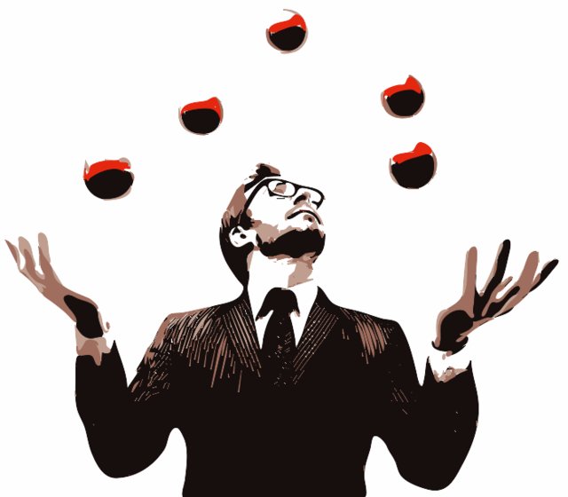 Juggling black and white stencil.