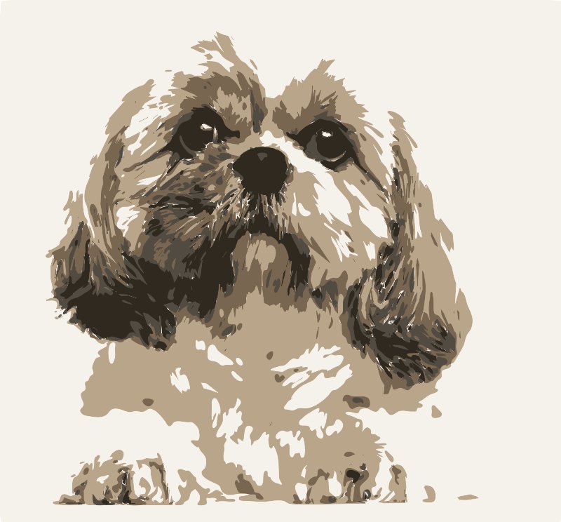 Peeping Shih Tzu halftone stencil.