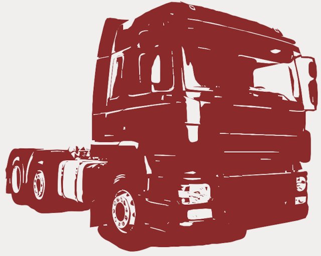 Diesel Truck black and white stencil.